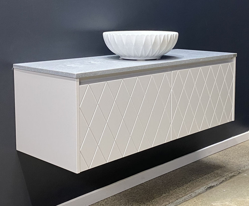 DIAMOND All Drawer Wall Mount Vanity 1800mm & Stone Bench Top - Size ...