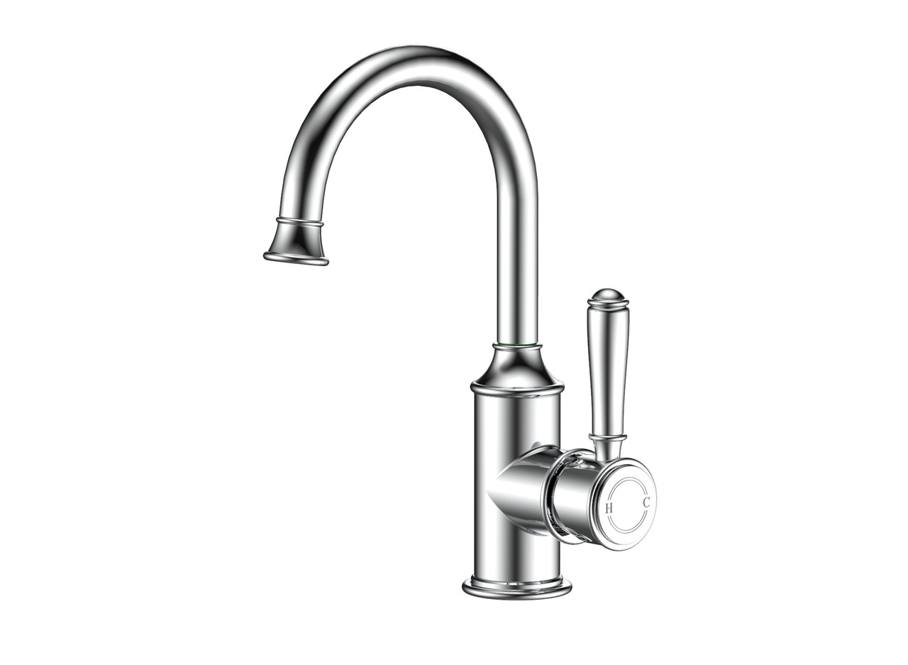 Clasico Gooseneck Basin Mixer Chrome, Matt Black, Brushed Nickel ...