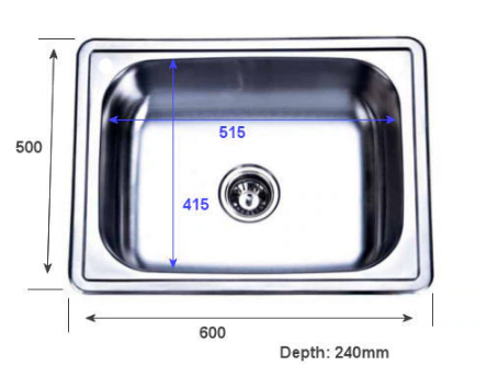 Project Inset Laundry Stainless Steel Sink (Single) - Renovation D