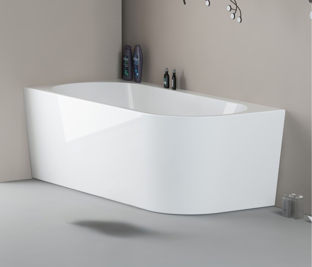 FREESTANDING CORNER BATH GLOSS WHITE
