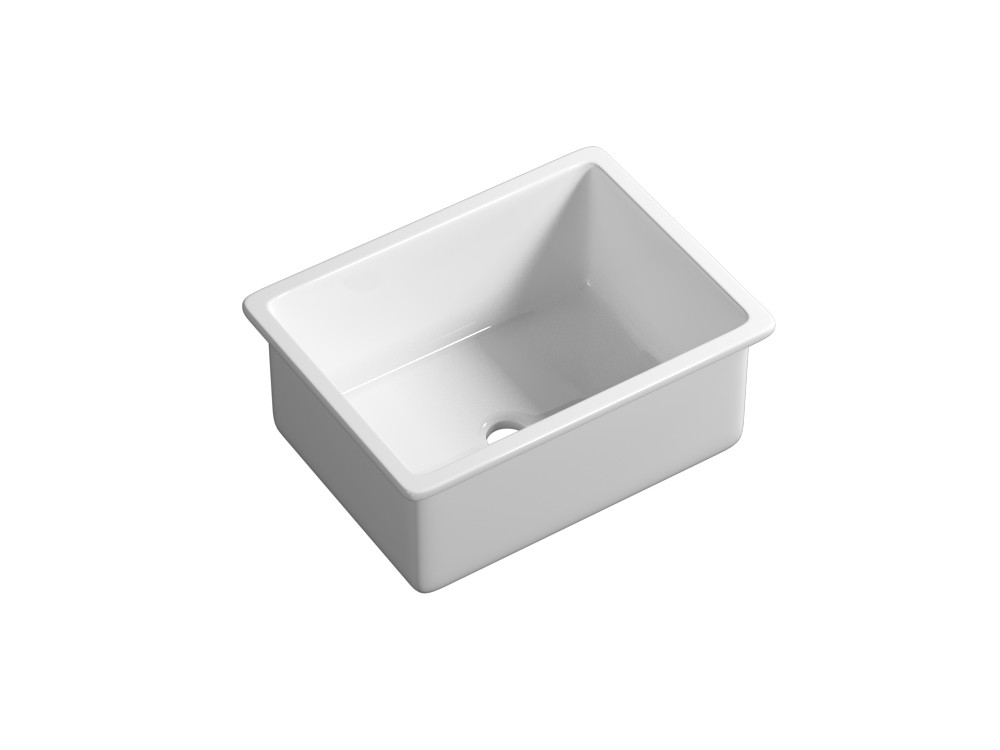 Gloss White Square Drop in porcelain sink