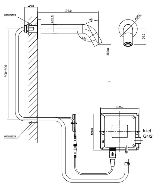 Mecca Wall Mount Sensor Tap Brushed Bronze - Renovation D Bathroom ...