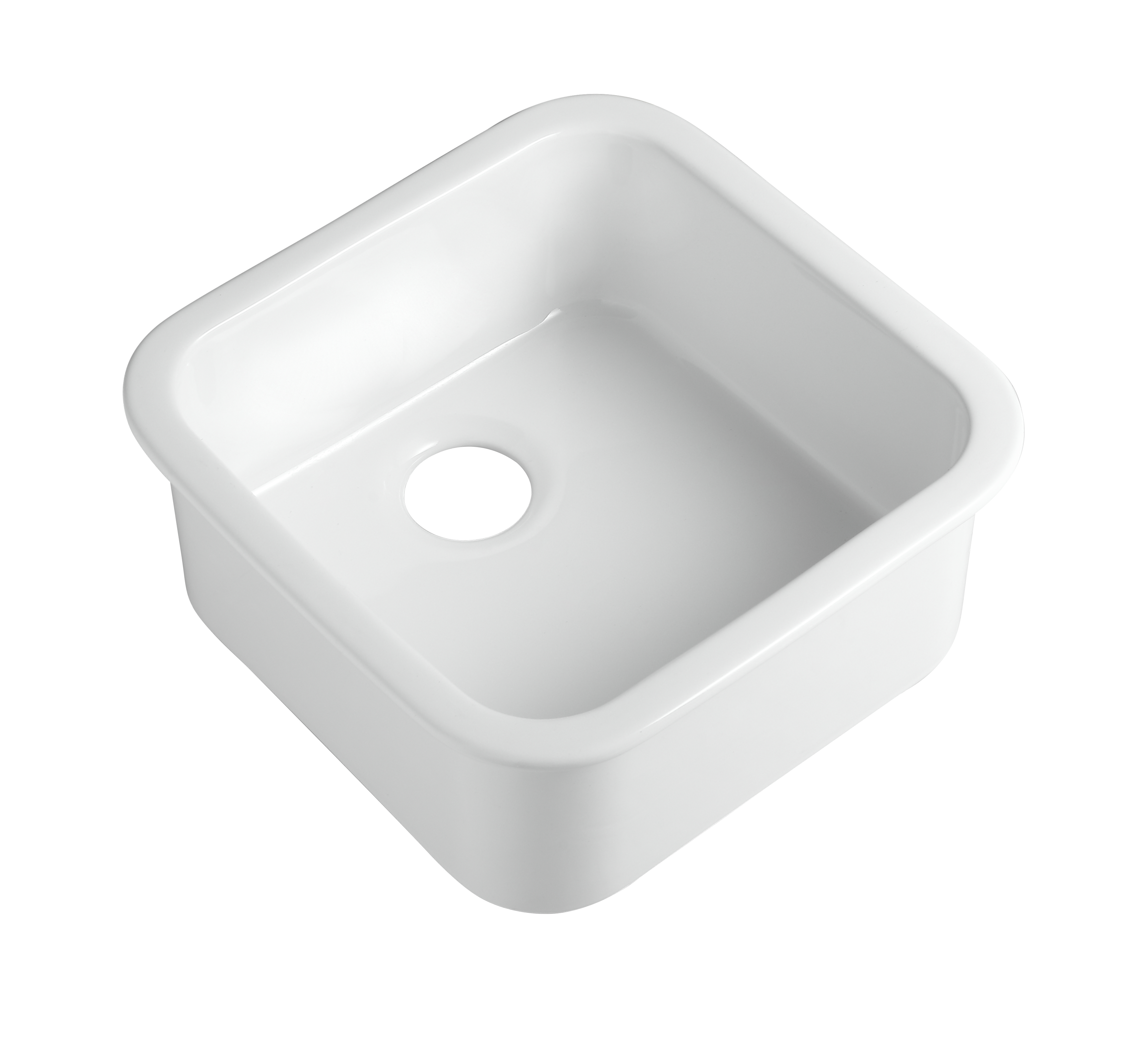 Gloss White Square Drop in porcelain sink