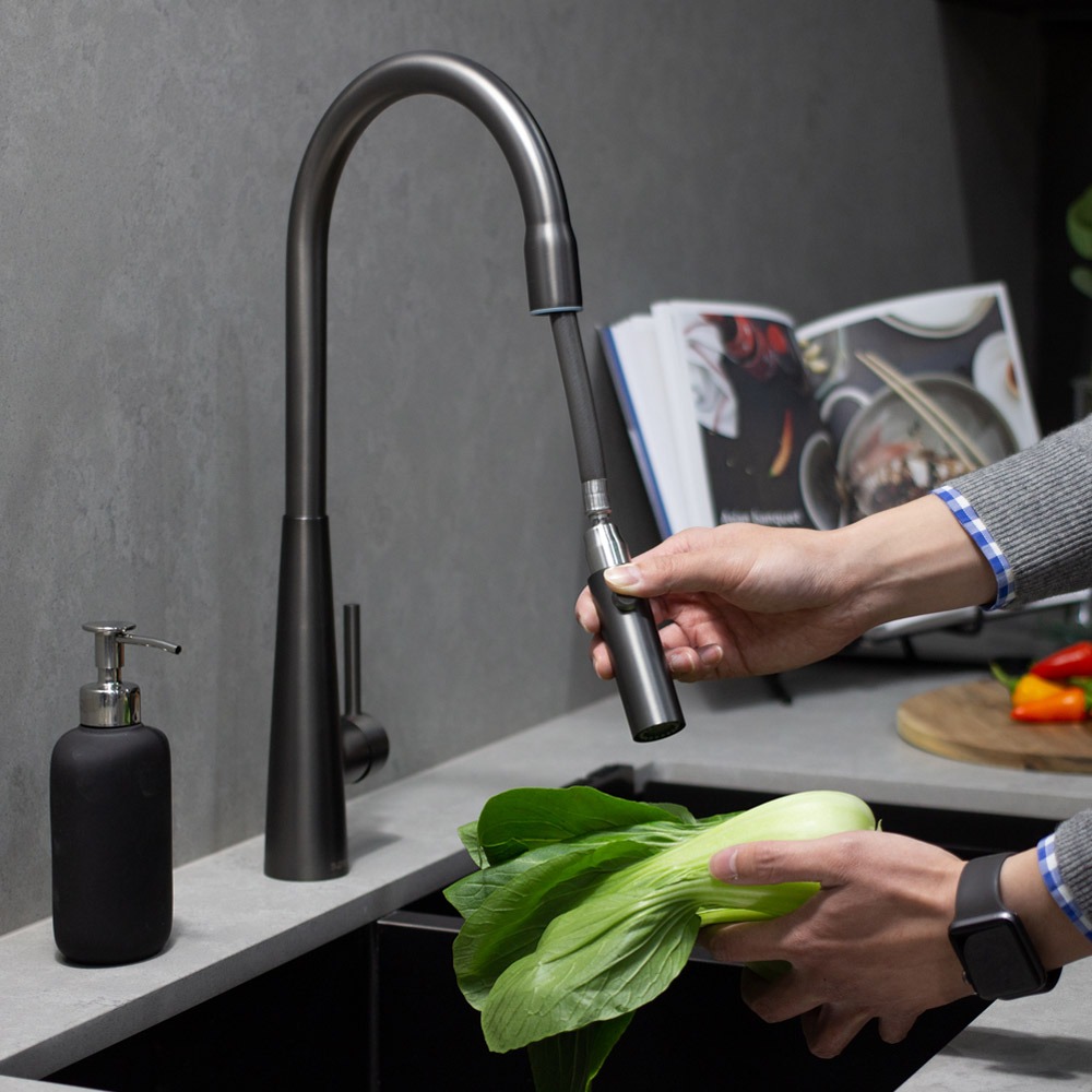 X ACTA Gooseneck Retractable Maxi Pull Out Mixer with Dual Spray