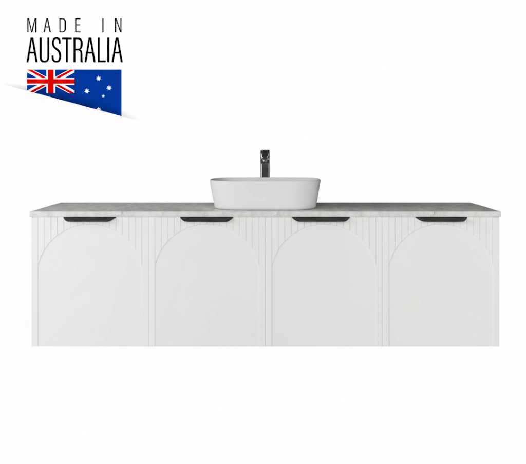 ARCPOLY Arch SATIN WHITE Wall Hung Vanity 1800 mm - Renovation D