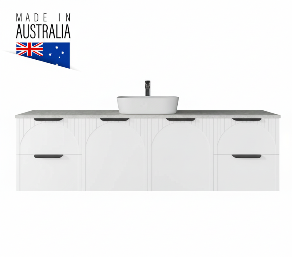 ARCPOLY Arch SATIN WHITE Wall Hung Vanity 1800 mm - Renovation D