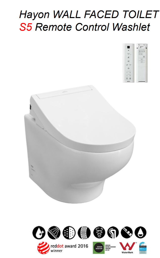 Dara BTW Wall Faced Toilet Rimless Toilet Suite with S2 TOTO Washlet ...
