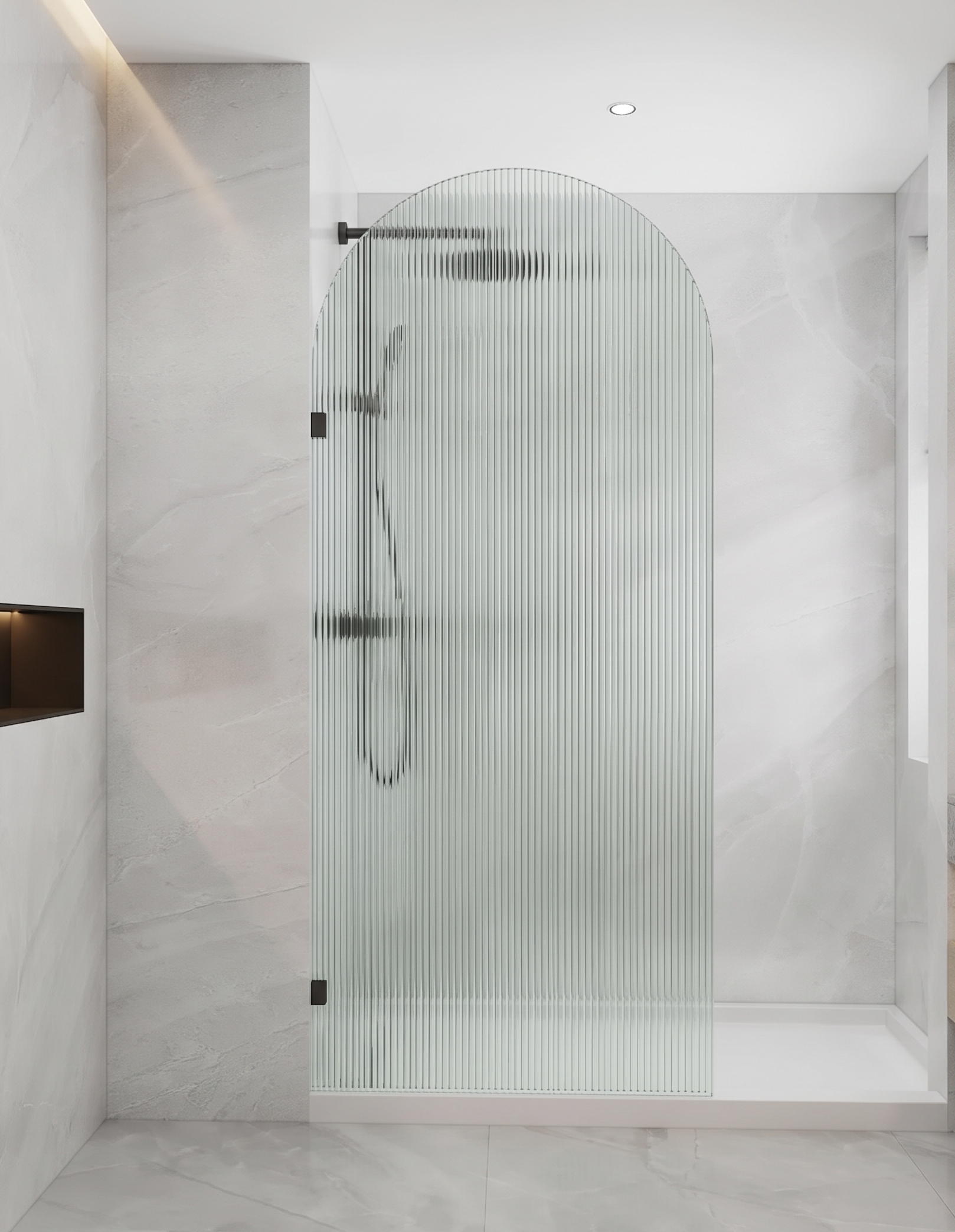 Frameless Arch Fixed Panel Shower Screen Glass