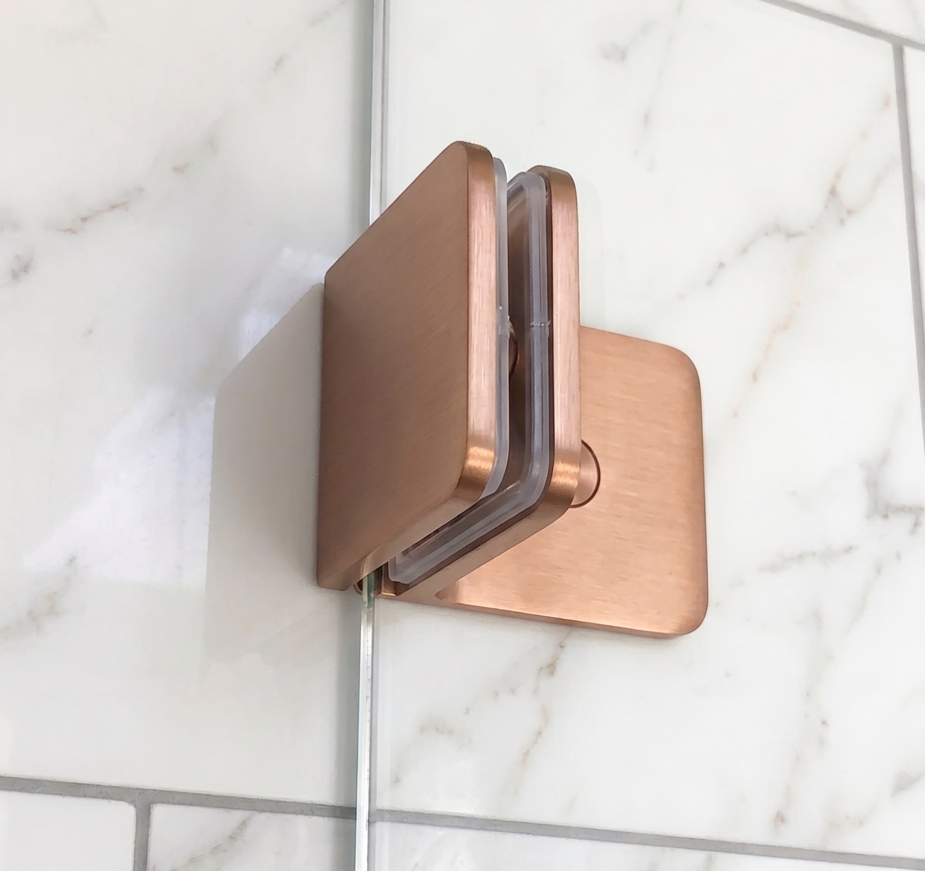 Wall Brackets for Frameless Shower Screen - Brushed Copper - Renovation D
