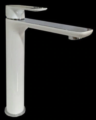 Normandy Ethan Basin Tower Mixer Tap White Chrome - Renovation D