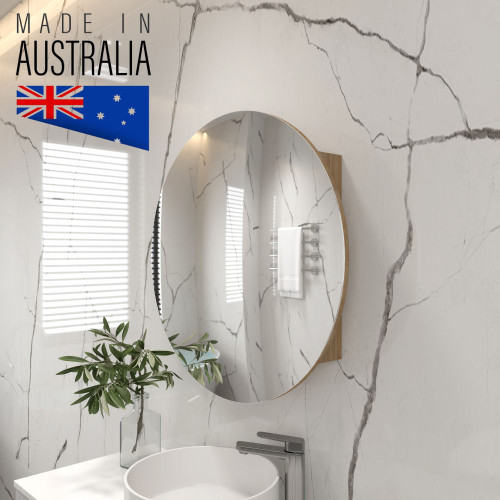 Round mirror shaving cabinet store
