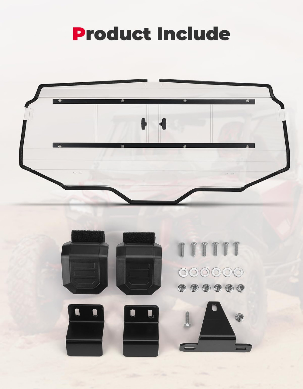 Honda Talon Rear Vented Sliding Back Windshield by Kemimoto B0110-14501CL