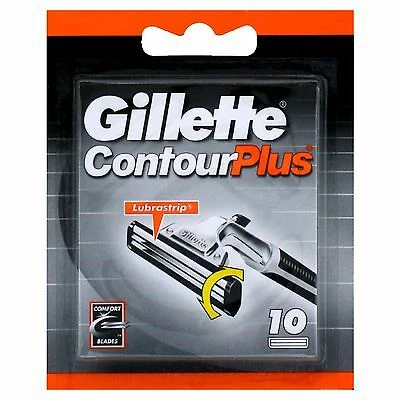Gillette Contour Plus Refill Blades, 10 CT – Fits All Atra Razors
