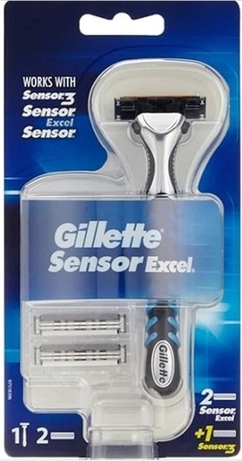 Gillette Sensor Excel Razor + 2 Sensor Cartridges – Precision Twin Blades