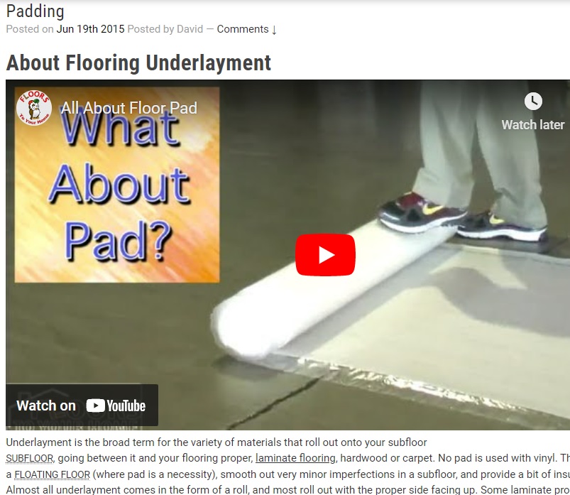 Padding - Floors To Your Home