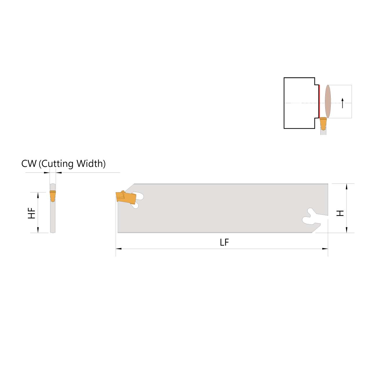 SGIH 32M2 - 32mm Part Off Blade for 2.2mm Inserts - Trucut Tools