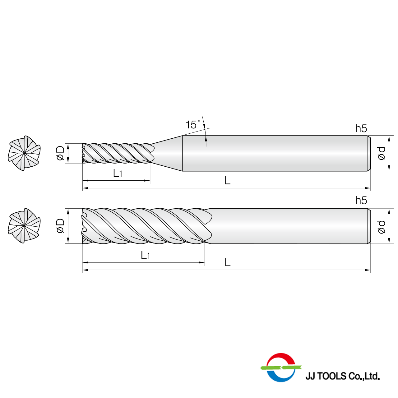 20mm 6 Flute Various Symmetry End Mill - Trucut Tools
