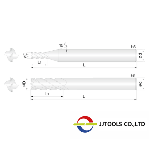 4 Flutes High Speed End Mills for Aluminum - 4ALEC - Trucut Tools