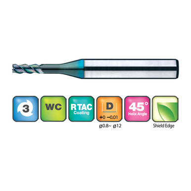 3mm Rib End Mills for Aluminium - 3 Flute Coated