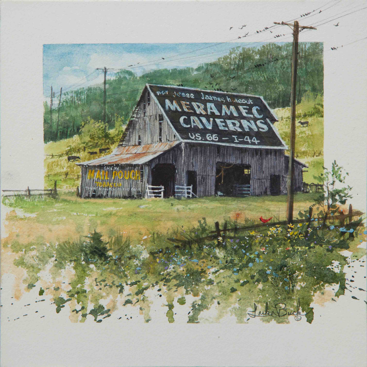 The Cave Barn by Luke Buck - original painting - Ashley's Art Gallery