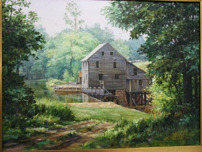 Yates Mill painting by Luke Buck