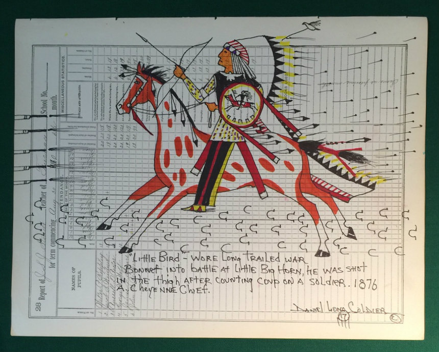 Little Bird Cheyenne Chief | Daniel Long Soldier painting framed ...
