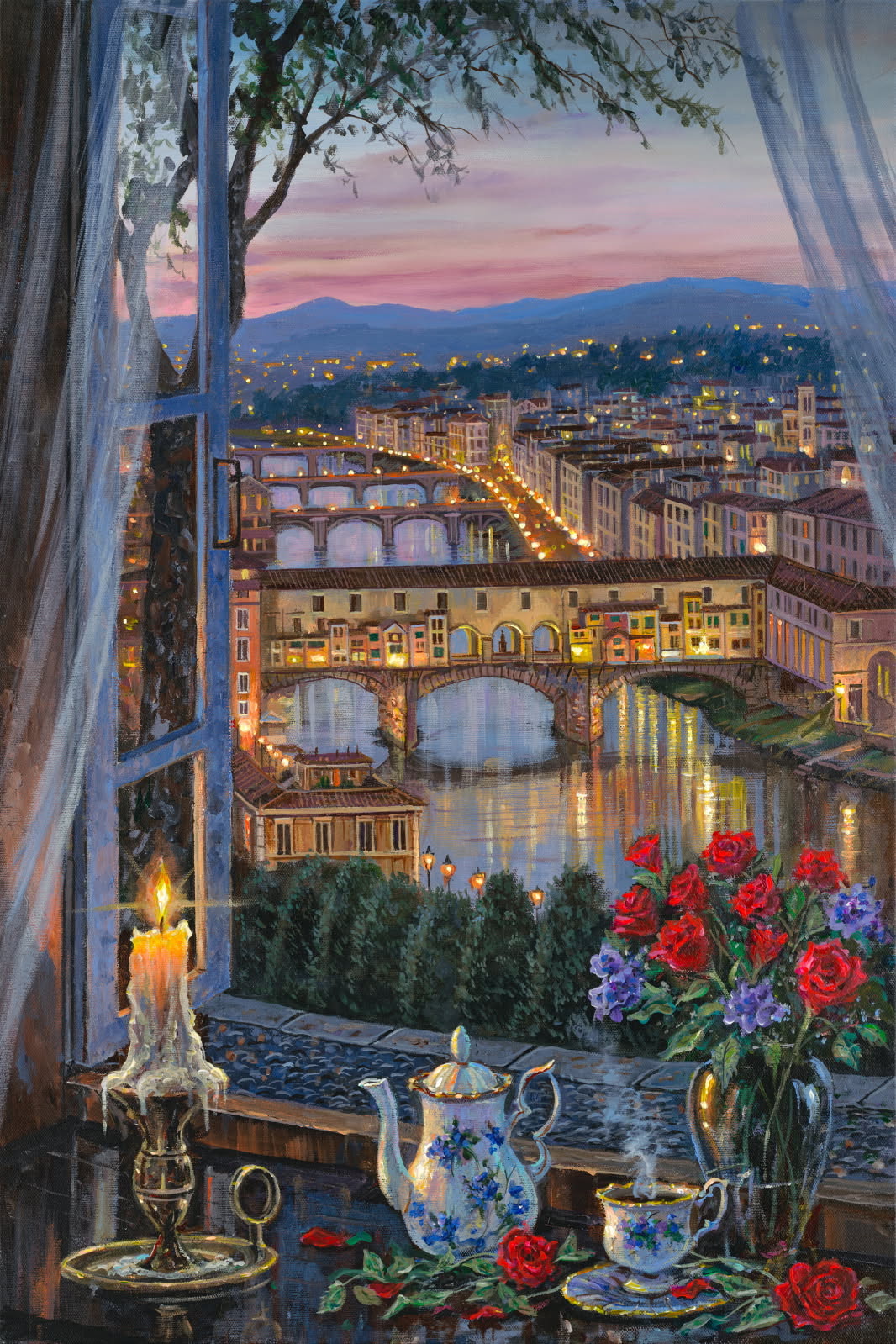 Ponte Vecchio - Florence by Robert Finale - Original Painting
