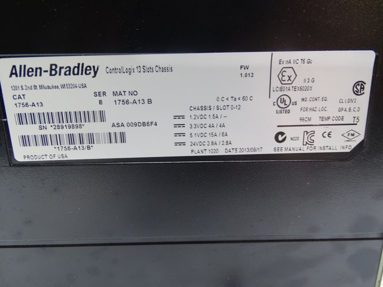 Allen-Bradley 1756-A13 PLC Chassis