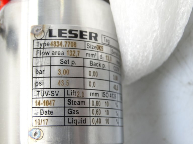 Leser 4834.7708 Safety Relief Valve