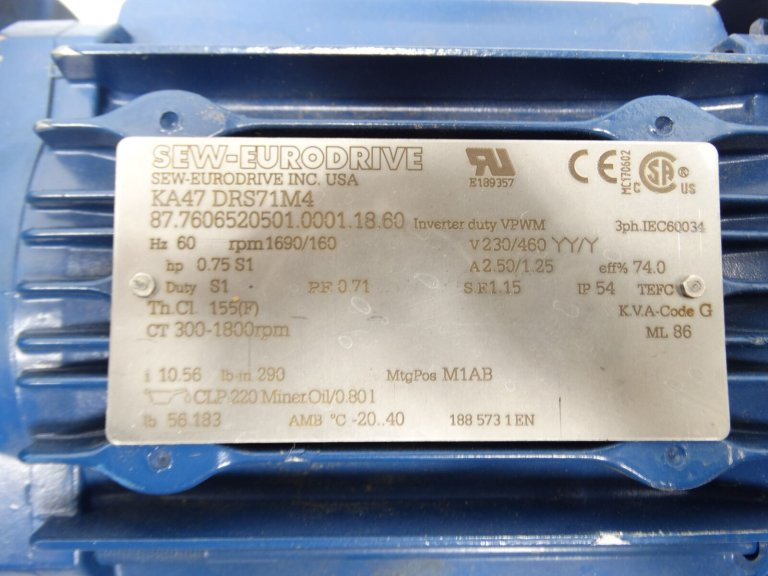 Sew-Eurodrive KA47 DRS71M4 Servo Motor