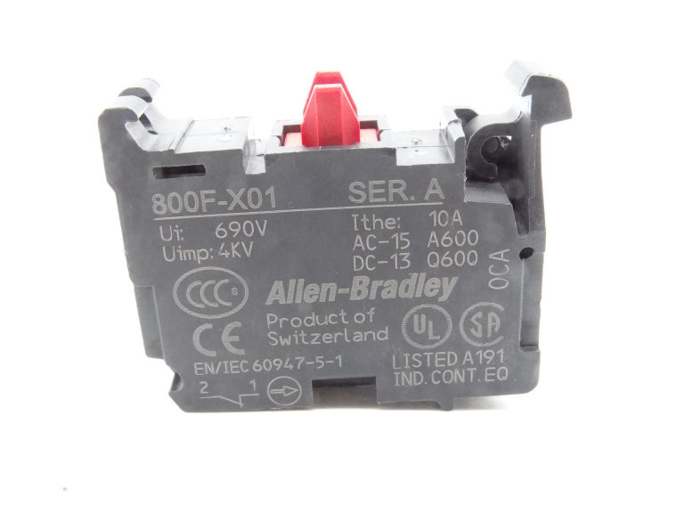 Rockwell Contact Block 800f ALLEN BRADLEY 800F-X10 1NO CONTACT ONE ...