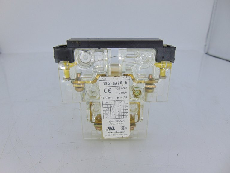 Allen Bradley 195-GA20 Series A Contact Block
