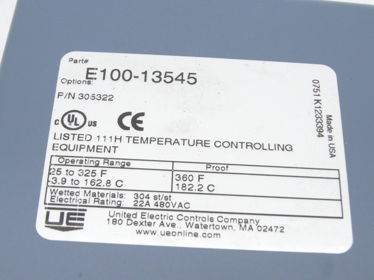 United Electric E100-13545 Switch