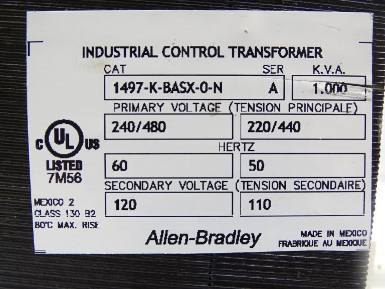 Allen Bradley 1497-K-BASX-0-N Series A Transformer