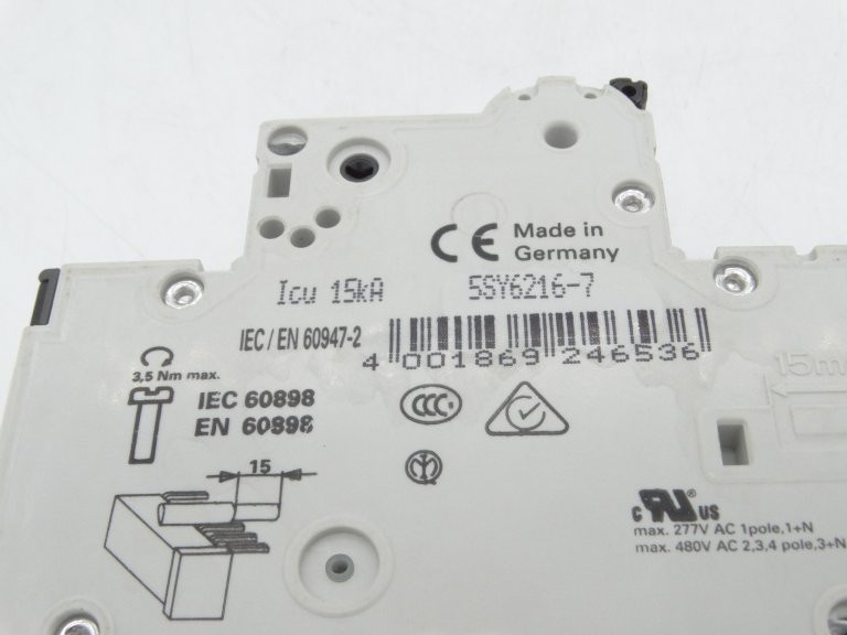 Siemens 5SY6216-7 Circuit Breaker