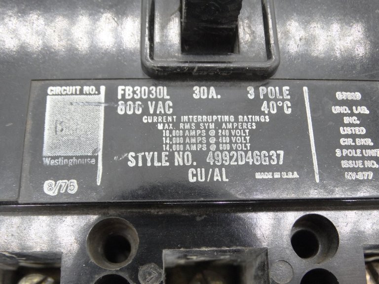 Westinghouse FB3030L Circuit Breaker
