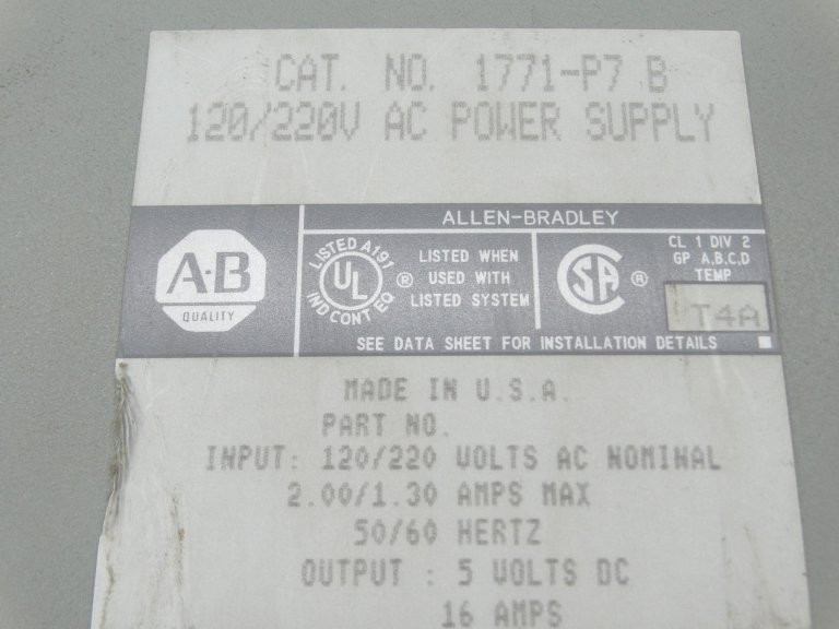 Allen Bradley 1771-P7 Series B Power Supply