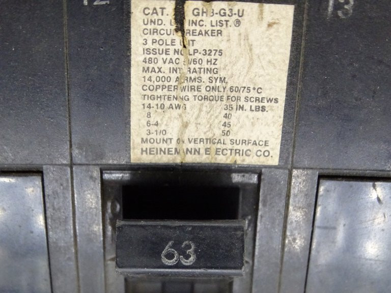 Eaton Corporation GH3-G3-U-63-480V Circuit Breaker