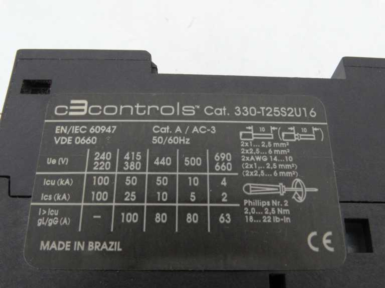 C3 Controls 330-T25S2U16 Circuit Breaker
