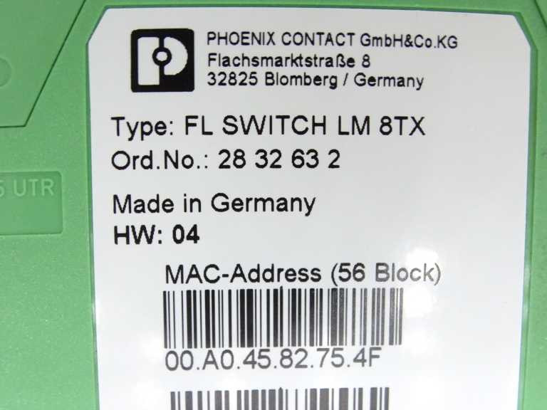 Phoenix Contact FL SWITCH LM 8TX Ethernet Switch
