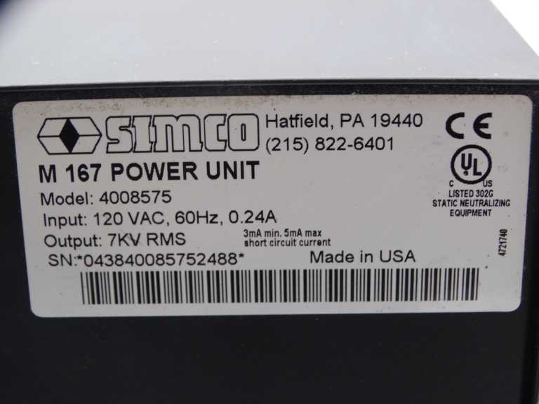 Simco 4008575 Power Supply