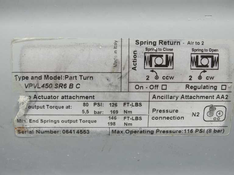 Jamesbury VPVL450SR6BC Actuator