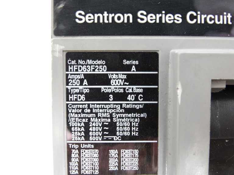 Siemens HFD63F250 Circuit Breaker