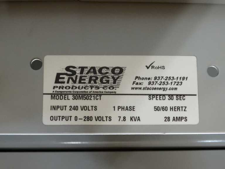 Staco Energy Products 30M5021CT Transformer