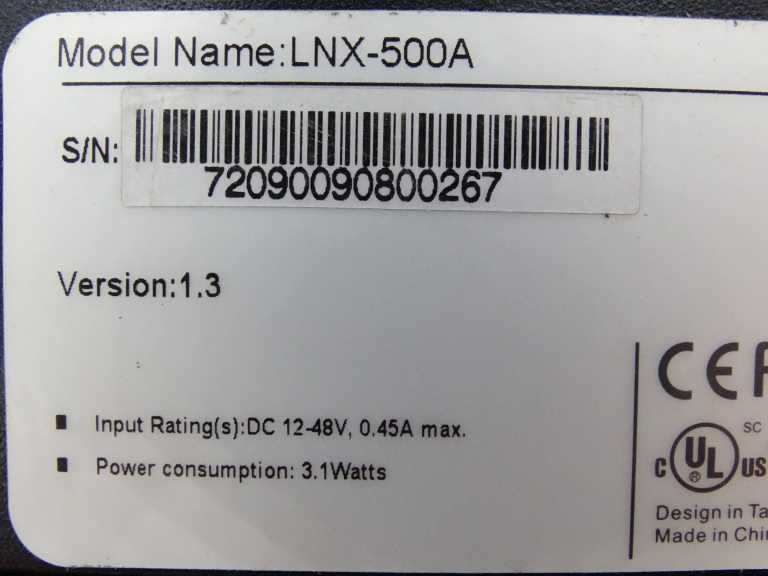 Lanolinx LNX-500A Ethernet Switch