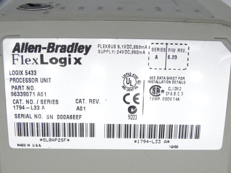 Allen Bradley 1794-L33 Series A PLC Processor