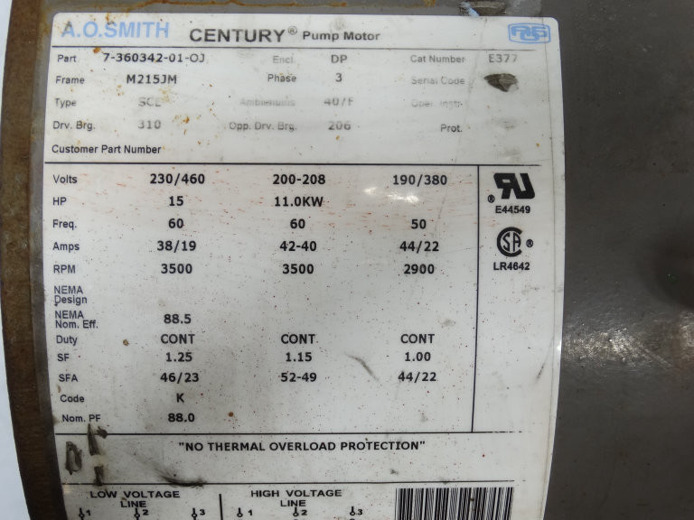 A.O. Smith 7-360342-01-OJ Motor