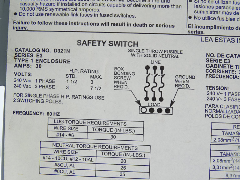 Square D D321N Switch