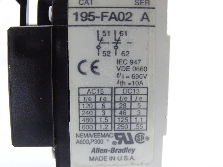 Allen Bradley 195-FA02 Series A Contact Block