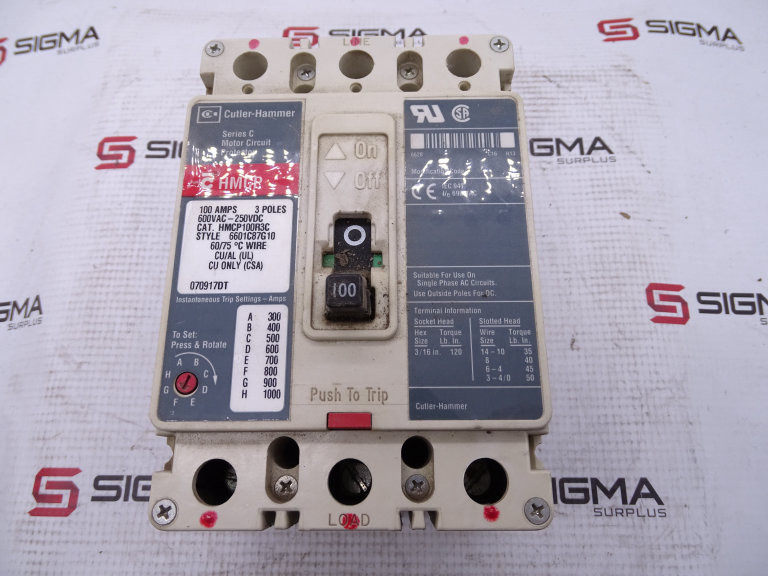 Eaton Corporation HMCP100R3C Circuit Breaker